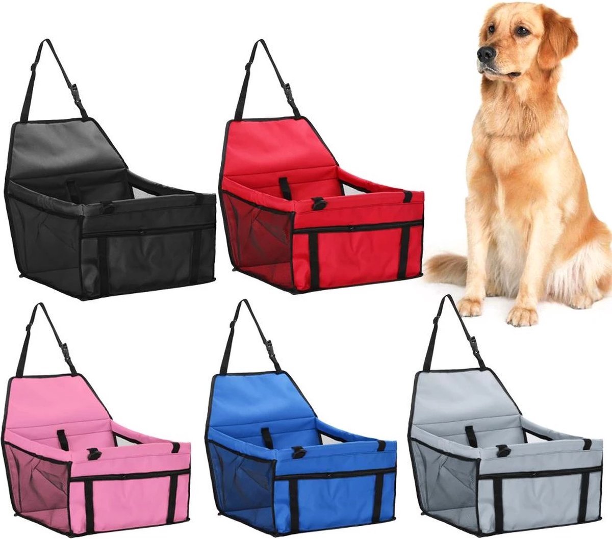 CHPN - Autostoel - Hondenmand voor auto - 40/30cm - Autostoel Hond/Kat ...