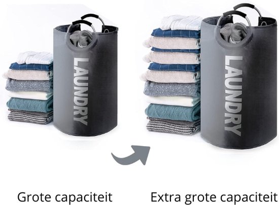 Wasmand – Waszak - Inhoud 115 liter - Opvouwbare Waszak - 43x43x79cm ...