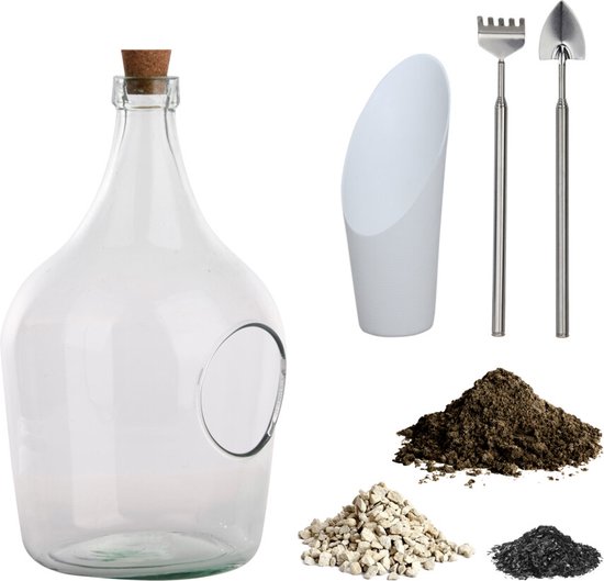 Esschert Design DHZ Set Open Terrarium Fles 3 Liter Transparant | bol