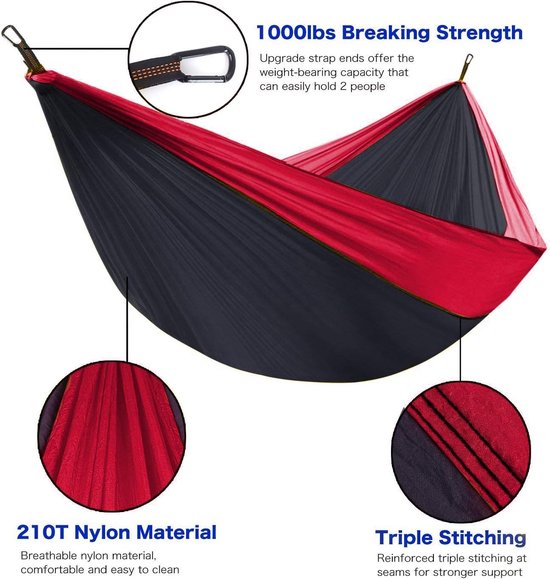 Hangmat voor 2 personen; 320 x 200 cm; voor outdoor, camping/kamperen ...