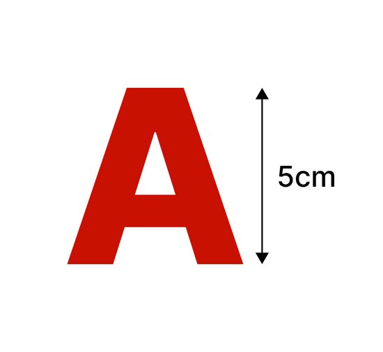 Letter stickers / Plakletters - Stickervellen Set - Rood - 5cm hoog ...