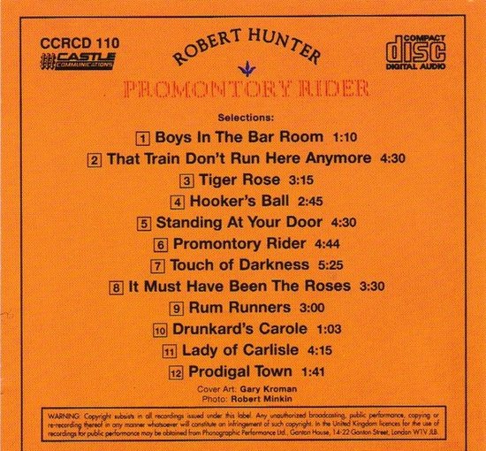 Robert Hunter : Promontory rider [Import anglais] CD, Robert Hunter ...