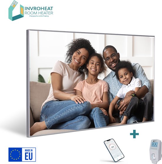 Invroheat infrarood paneel MET EIGEN AFBEELDING(EN) - 800Watt - 91.5x61cm - 16 m2 -... | bol.com