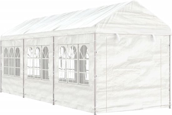 vidaXL Prieel met dak 6,69x2,28x2,69 m polyetheen wit | bol.com