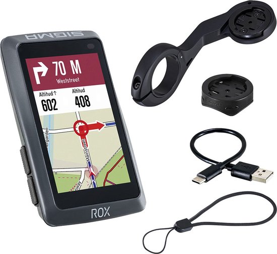 Compteur GPS Vélo Sigma ROX 12.1 Evo - Gris Nuit - Support extérieur ...