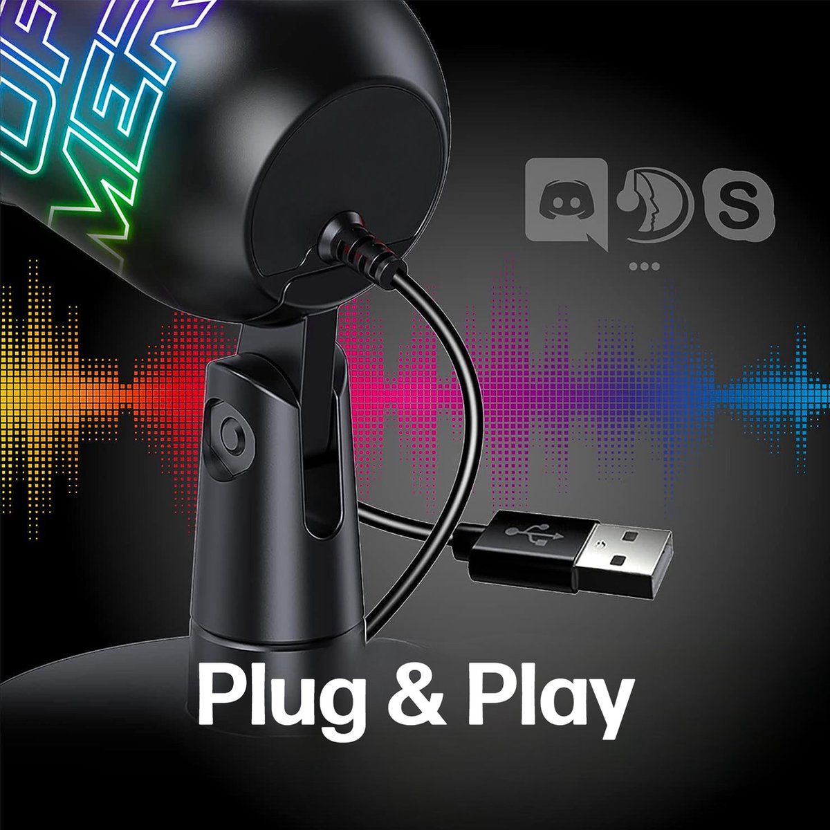 Microphone USB Phreeze - Microphone à condensateur pour PC - Microphone ...