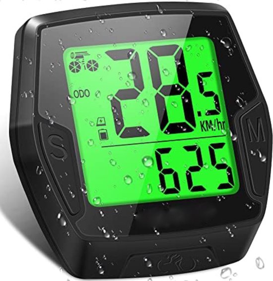 Kilometerteller Fiets - Fietscomputer Draadloos - Snelheidsmeter Fiets ...