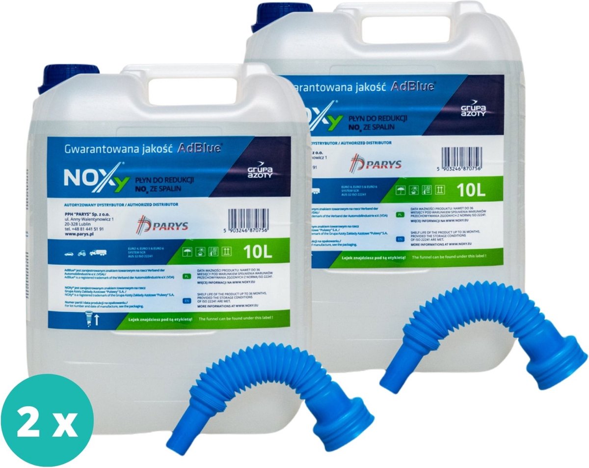 NOXy AdBlue 2x 10l - Avec tuyau de remplissage pratique - Certifié ISO ...