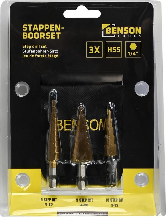 Stappenboor Set HSS Titanium 3 Delig | bol