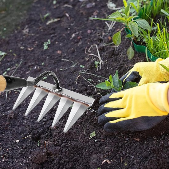 Garden Harke Traditionele tuinhark, metalen koolstofstalen harken ...