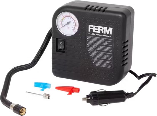 Ferm - Mini compressor - max 10 bar - 12V | bol.com
