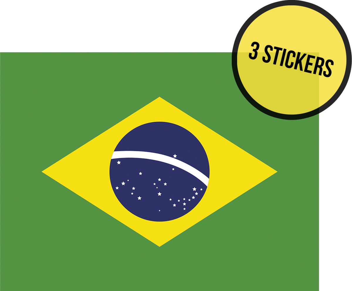 Stickers Vlag Brazilië | 10 x 7 cm | Brasil | Brazil | Braziliaanse ...