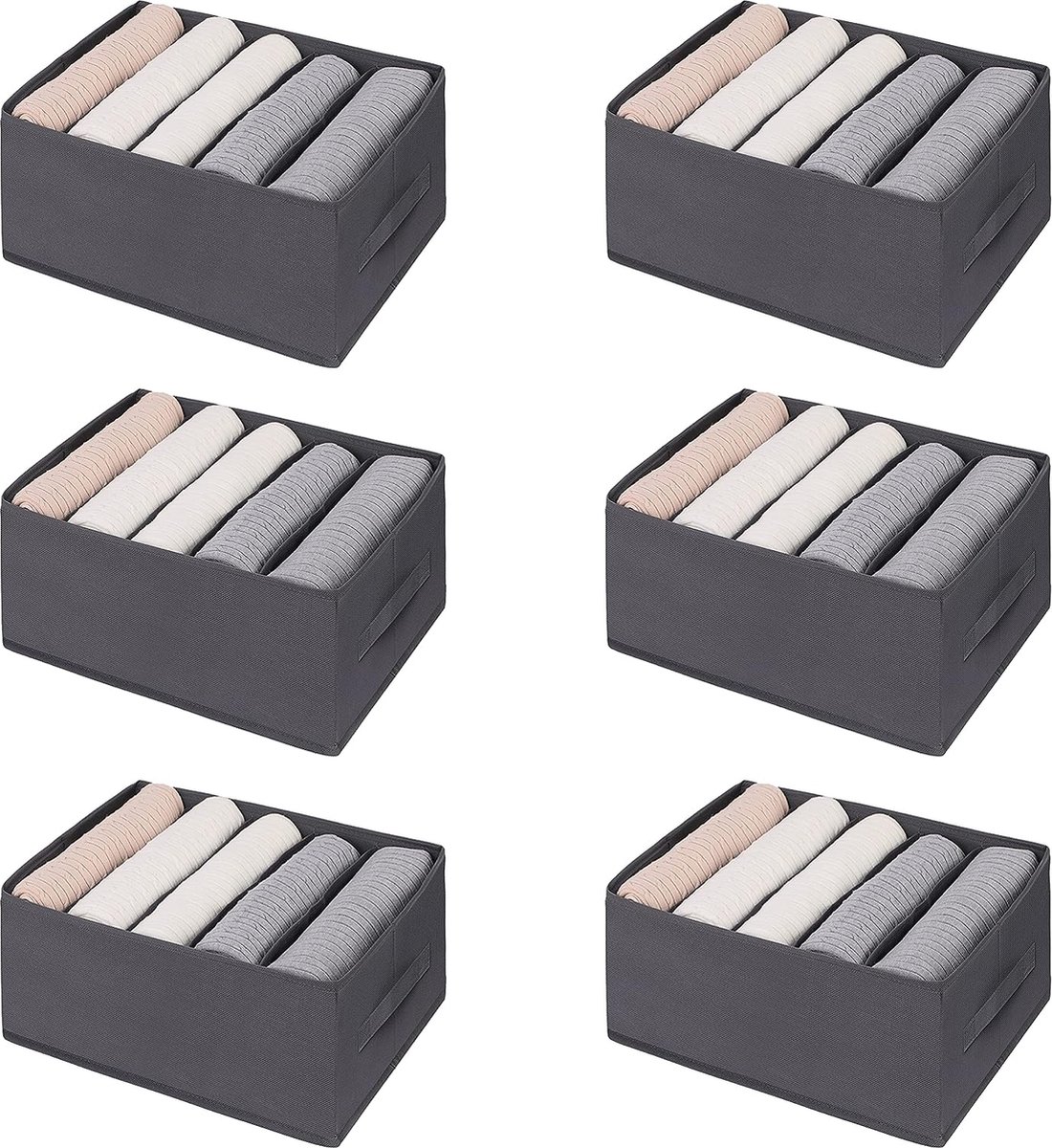 6 stuks stapelbaar opbergsysteem kledingkast kast, organizer voor dunne ...