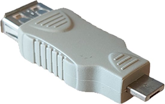 USB Adapter - Micro USB A male naar USB A female - Beige - Per 1 stuk(s ...