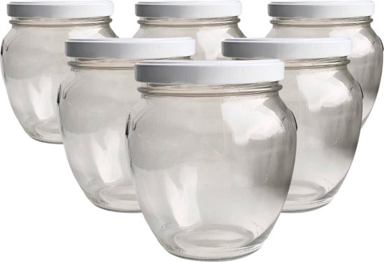 6x Sierlijke weckpotten glas 1 liter met sluiting - 1000ml/ weckpotjes ...