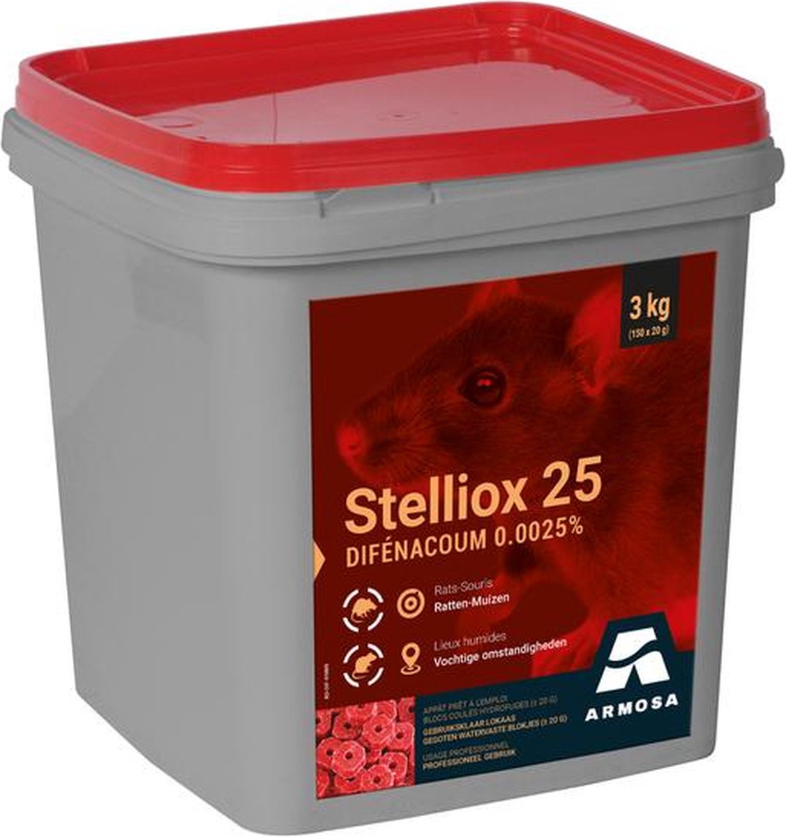 Stelliox 25 gif tegen ratten en muizen - Blok Rattengif voor buiten 3 ...