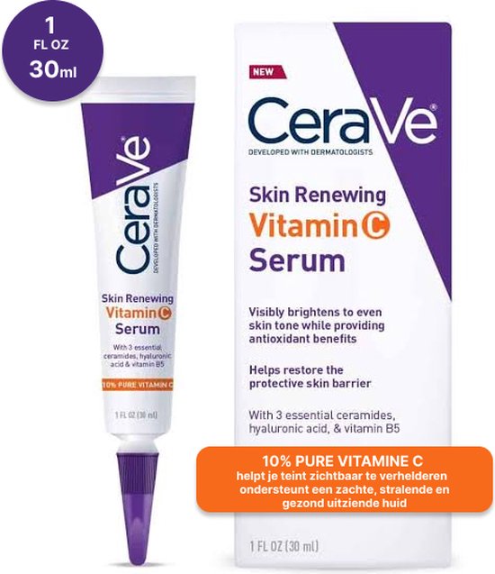 CeraVe Vitamin C Serum - met 10% pure vitamine C, hyaluronzuur en ...