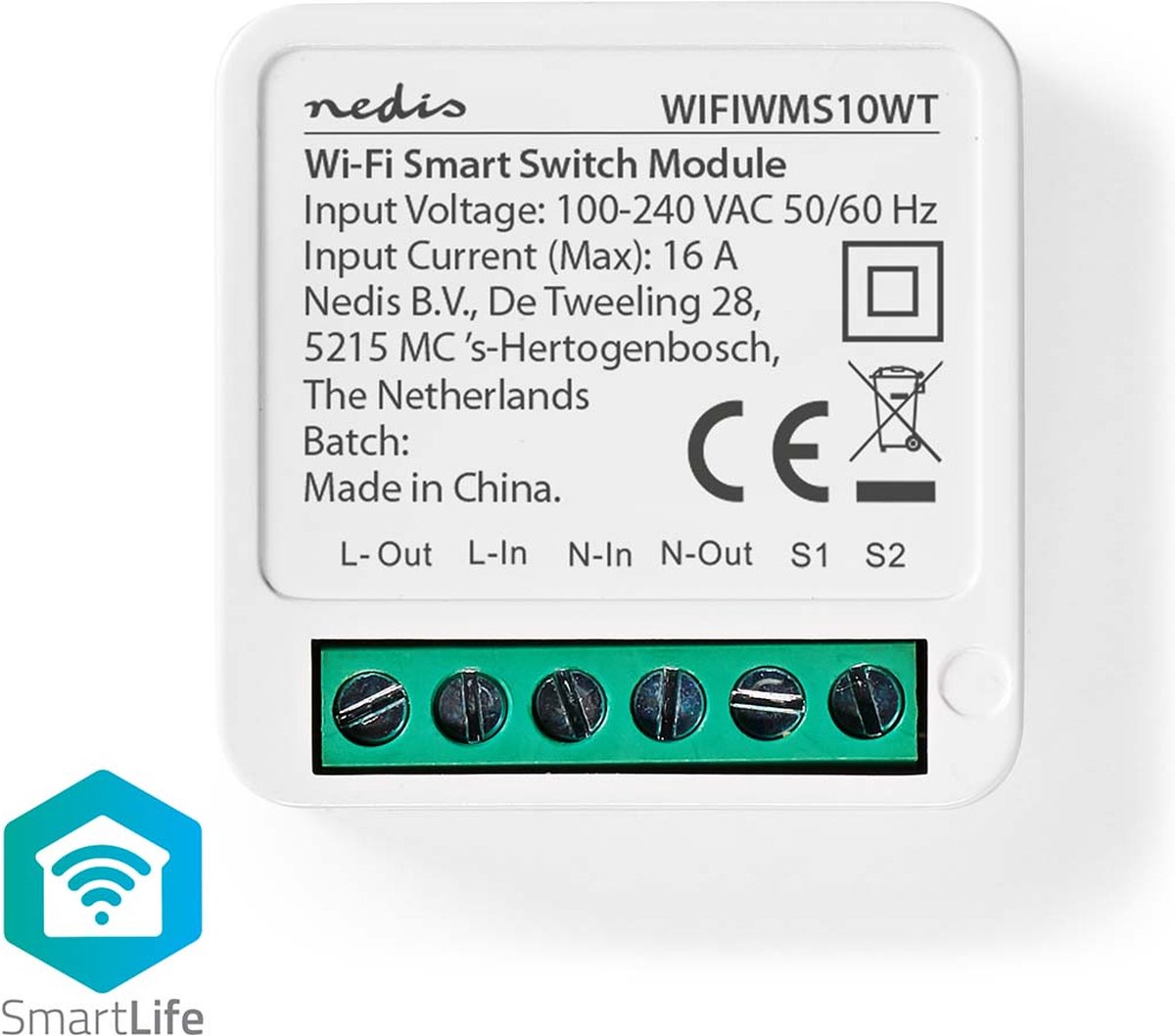 Nedis SmartLife Schakelaar - Wi-Fi - 3680 W - Kroonsteen - App ...