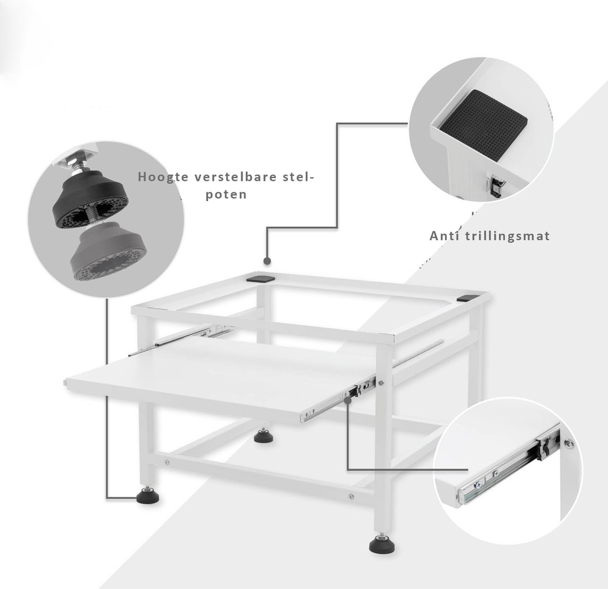 RMBO Wasmachine verhoger - Wasmachine opbouwmeubel - Wasmachine sokkel ...