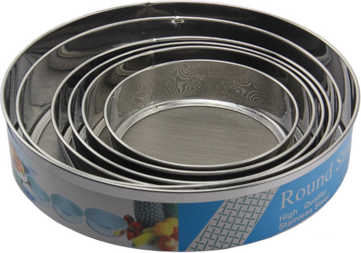 Meelzeef - 6-delige set - RVS - Bloem Zeef - Poedersuiker Zeef - Fijne ...