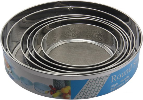 Meelzeef - 6-delige set - RVS - Bloem Zeef - Poedersuiker Zeef - Fijne ...