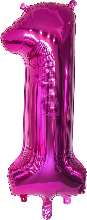 Boland - Folieballon Nummer '1' roze (86 cm) 1 - Roze - Cijfer ballon | bol