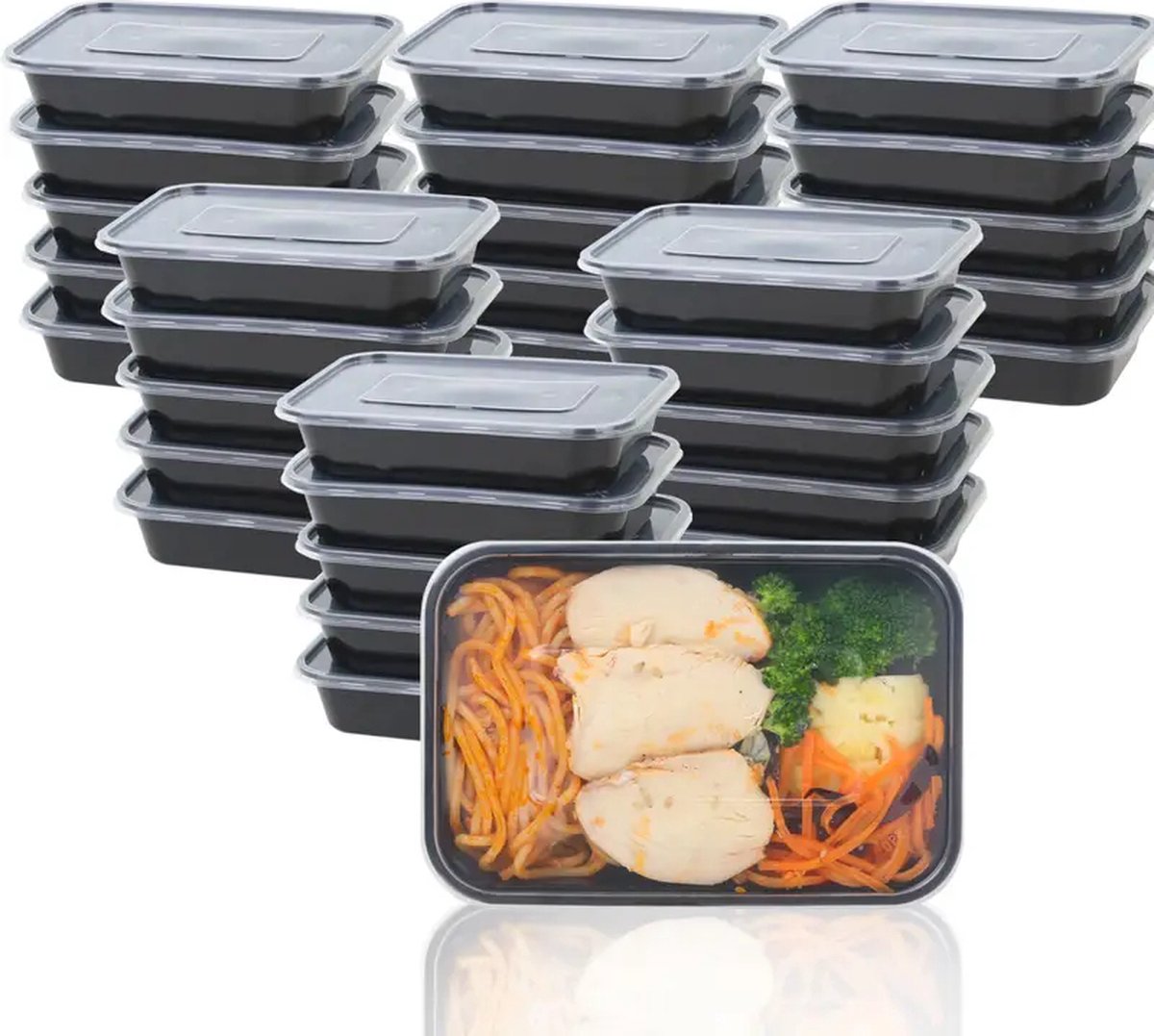 20 stuks - Prep meal bakjes - Plastic Bakjes Met Deksel - Maaltijden ...