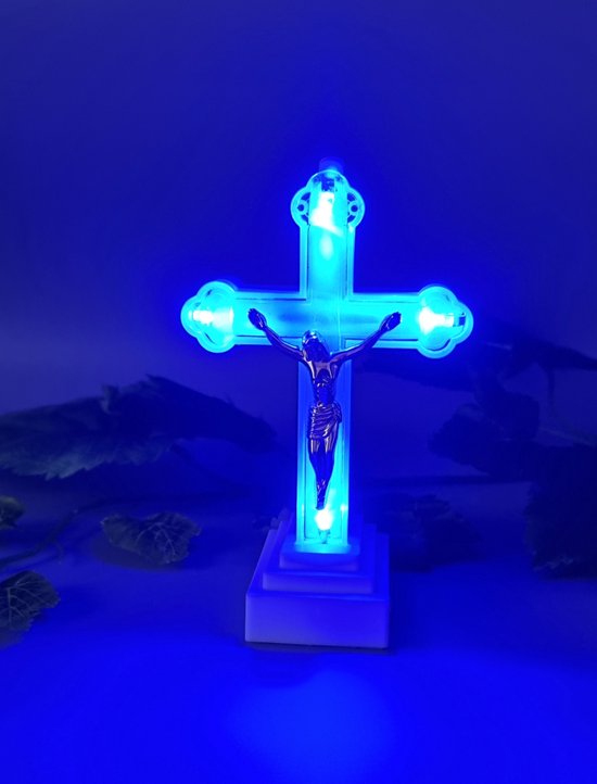 Kruis - Verlicht - Jezus - Blauw - Led - AS-K1 | bol