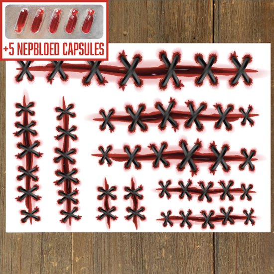 GetGlitterBaby® - Tattoo + Nep Bloed Capsules / Halloween Horror ...