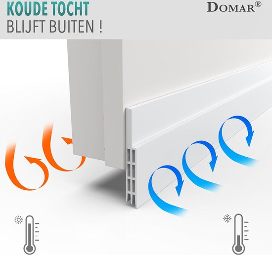 Tochtstrips voor deuren 200cm Wit - Tochtstrip Zelfklevend Extra Sterk ...