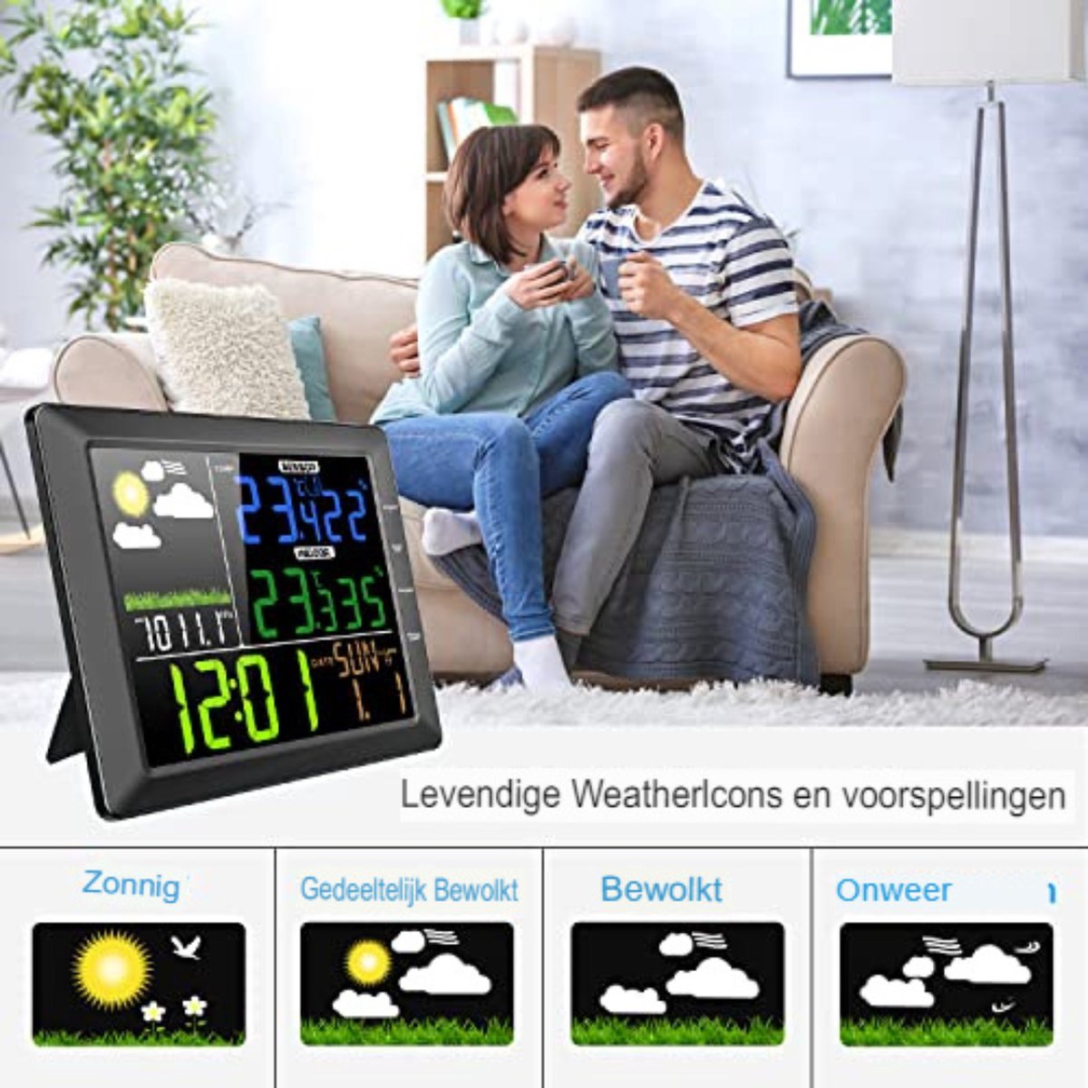 Weerstation Met Buitensensor - Weerstation Draadloos Binnen Buiten | bol