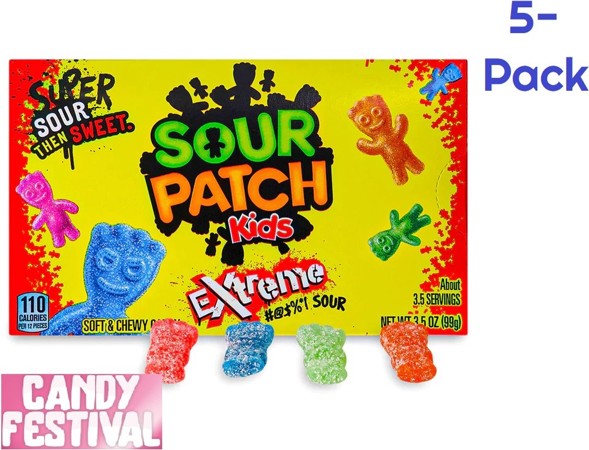 Sour Patch Extreme 5-Pack - Amerikaans Snoep - Zuur snoep | bol