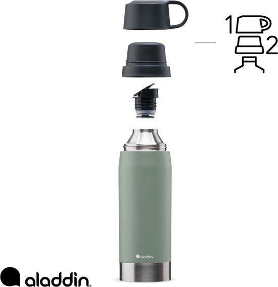Aladdin - Thermavac Twin Cup Bottle 1100 ml Sage Green | bol
