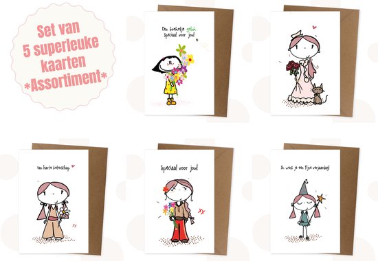 Kaartenset | 5 stuks grote kaarten | Assortiment | wenskaarten | Planet ...