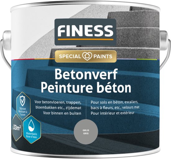 Finess betonverf - grijs - 2,5 liter | bol