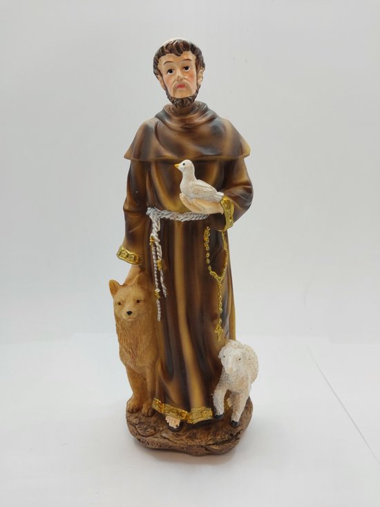 Heilige Franciscus van Assisi beeldje / Polystone 21 cm / katholiek | bol