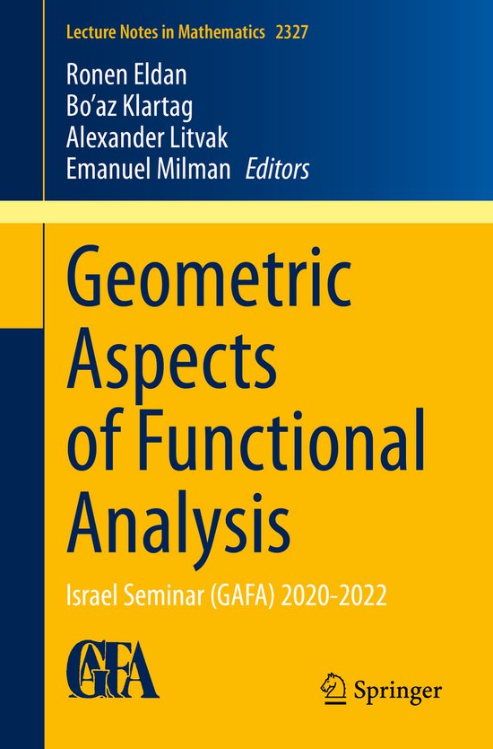 Lecture Notes in Mathematics2327- Geometric Aspects of Functional ...