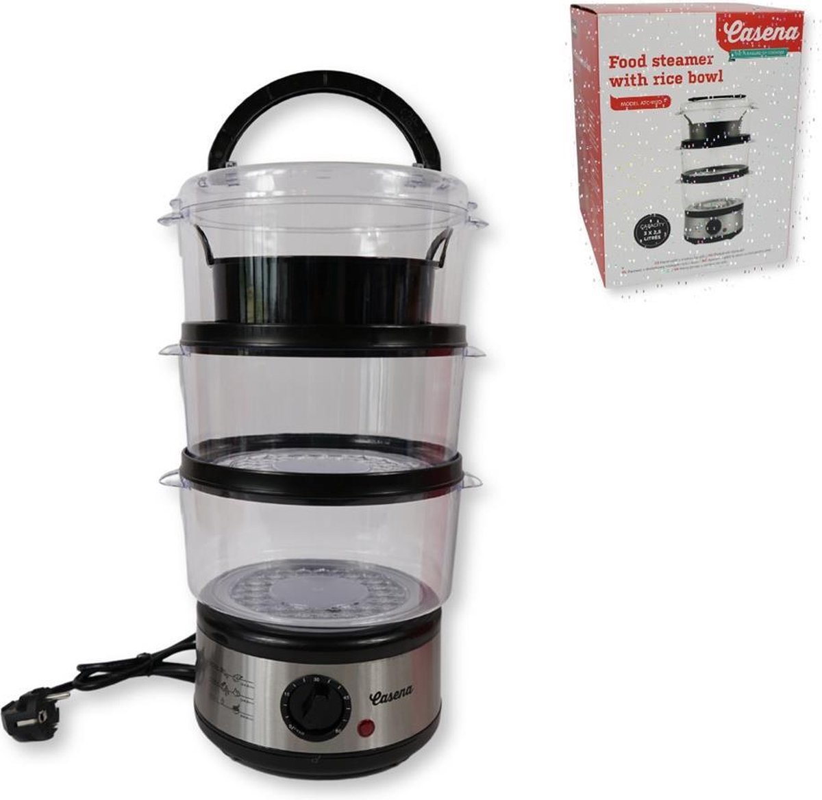 Casena stoomkoker 7,5 liter - Mini stoomoven | Rijstkoker 500W ...