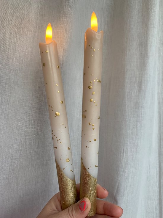 Aifcandles Dip LED Diner Pillar Kaars - Gold Dots - 1 stuks - incl ...