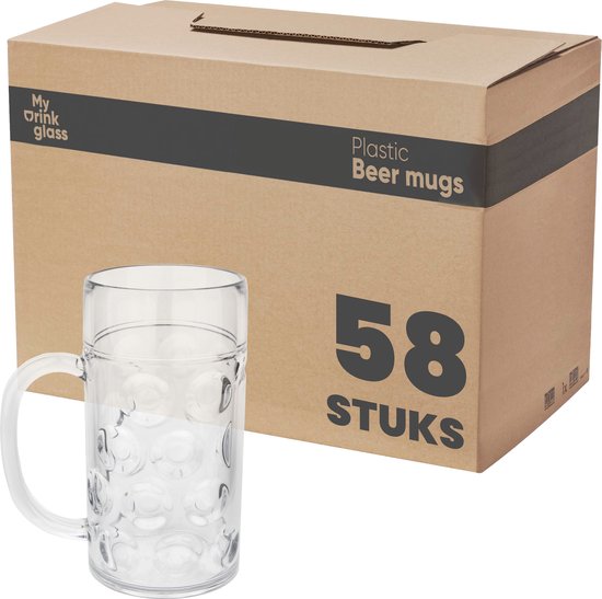 MyDrinkglass Plastic Bierpul | Bierpul Plastic | 58 Stuks | Oktoberfest | Plastic... | bol