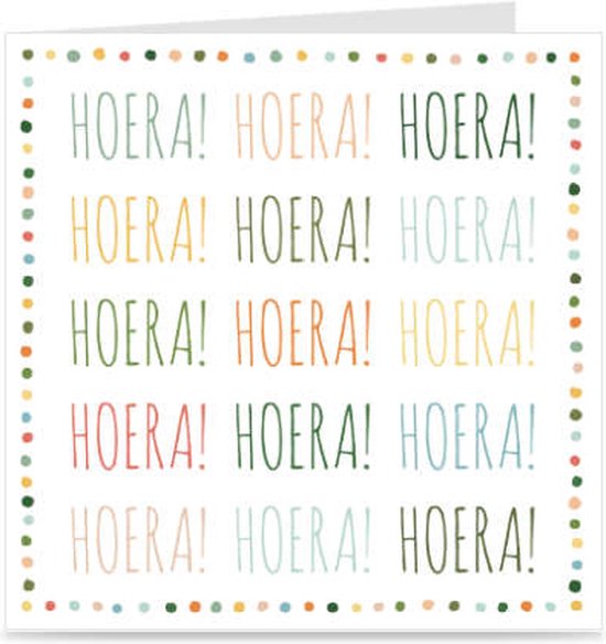 HOERA! | wenskaart / kaart met envelop | felicitatiekaart ...