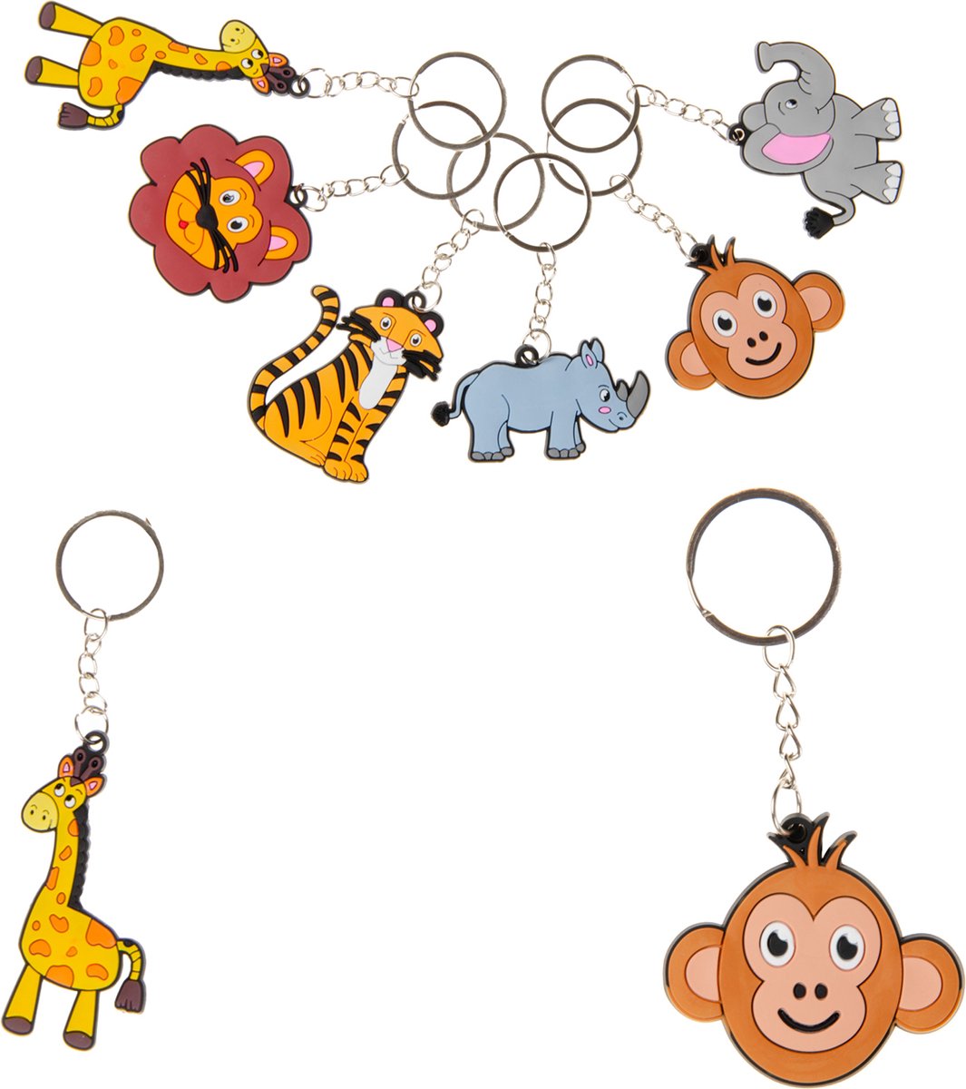 Sleutelhanger Wilde Dieren 48 STUKS - Sleutelhangers - Uitdeelcadeaus voor Kinderen -... | bol