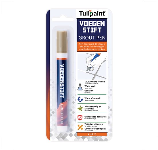 Tulipaint Voegenstift (Beige) - Voegenmarker - Voegenpen - Voegenverf ...