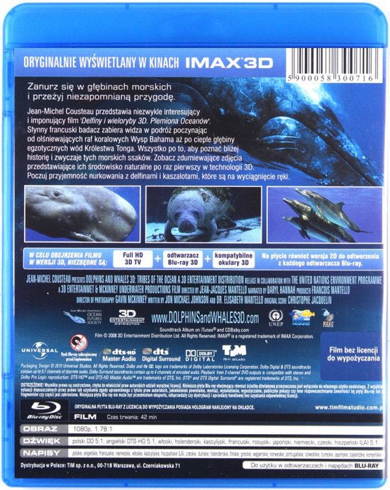 IMAX Dolphins and Whales: Tribes of the Ocean [Blu-Ray]+[Blu-Ray 3D], Daryl Hannah | Dvd's | bol