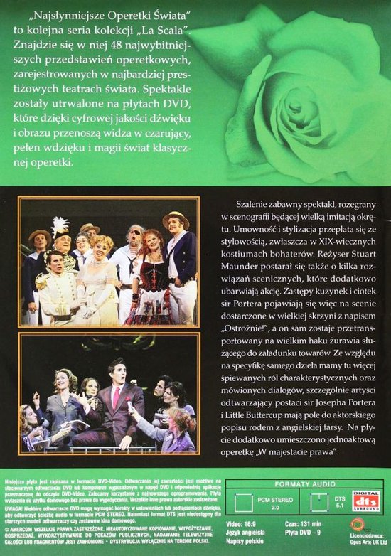 Kolekcja La Scala: Operetka 07 - HMS Pinafore, W majestacie prawa [DVD] (Dvd), Opera... | bol