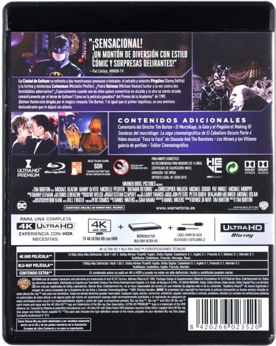 Batman Returns [Blu-Ray 4K]+[Blu-Ray], Michael Keaton | Dvd's | bol