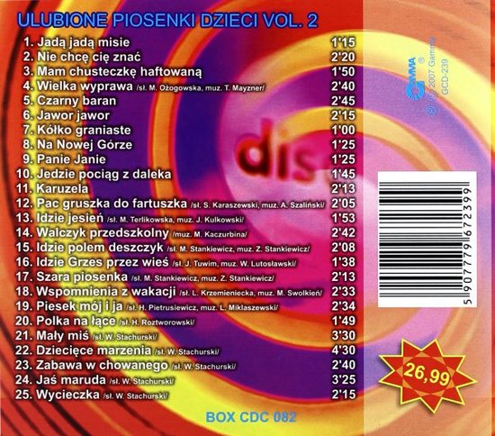 Składanka: Ulubione Piosenki Dzieci Vol.2 (digipack) [CD], various ...