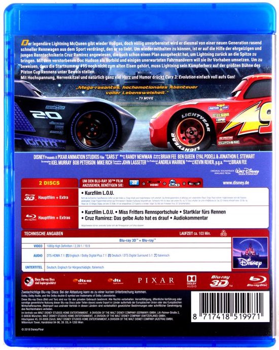 Cars 3 [Blu-Ray 3D]+[Blu-Ray], Cristela Alonzo | Dvd's | bol