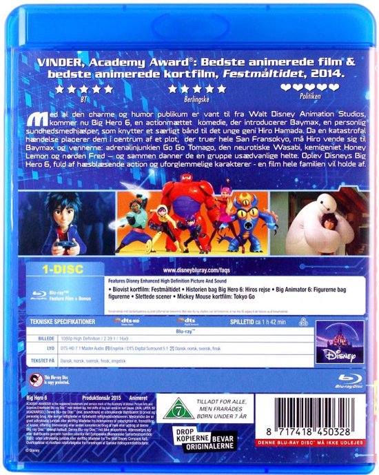 Disneys Big Hero 6 (BluRay) (Blu-ray), T.J. Miller | Dvd's | bol