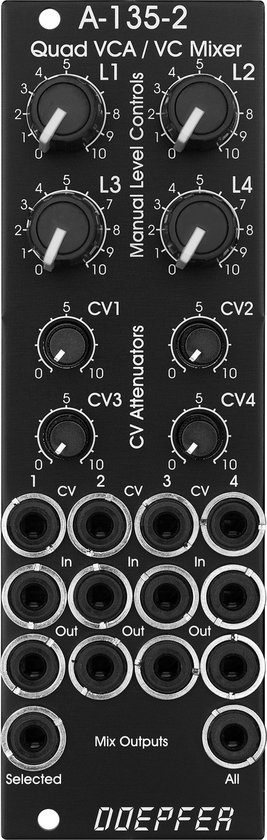 Doepfer A-135-2v Mini Quad VCA / VC Mixer Vintage Edt. - Mixer modular synthesizer | bol.com